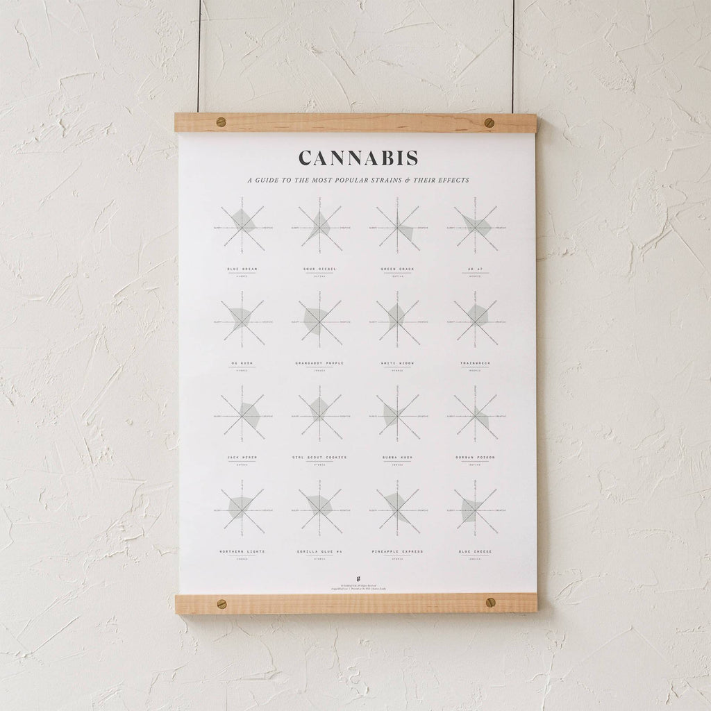 Cannabis Effects Wheel Chart - Print of Popular Cultivars | Goldleaf