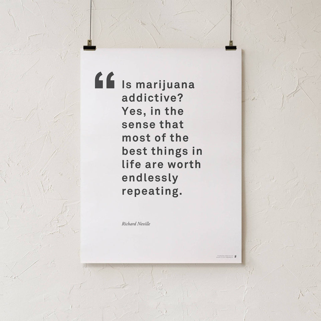 Richard Neville Cannabis Quote Art Print | Goldleaf